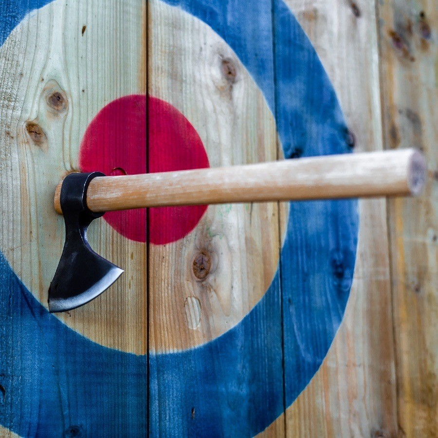 Woodland Axe Throwing - East Lothian - Scotland - Ocean Vertical